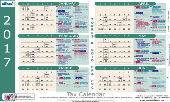 Puerto Rico Tax Calendar | PR Online Accounting Tools for Business