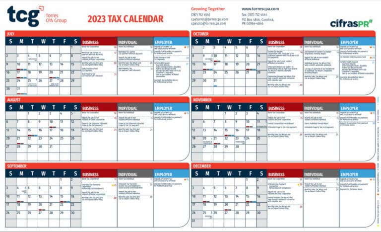 Calendario De Impuestos De Puerto Rico - Torres CPA Group